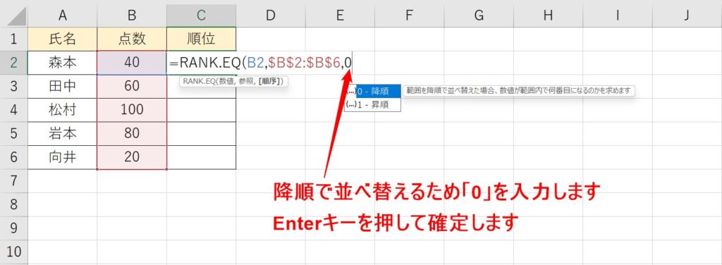 Excel(エクセル)｜RANK.EQ関数で順位付ける方法を徹底解説