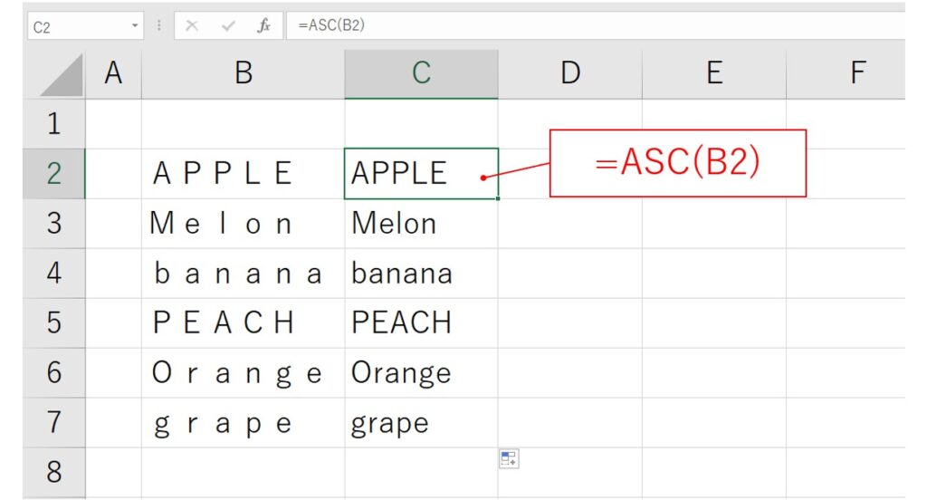 Excel(エクセル) | 半角 ⇔ 全角変換する（ASC関数・JIS関数）
